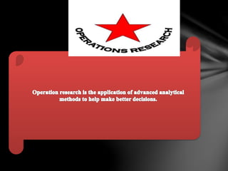 Operations research ppt | PPTX