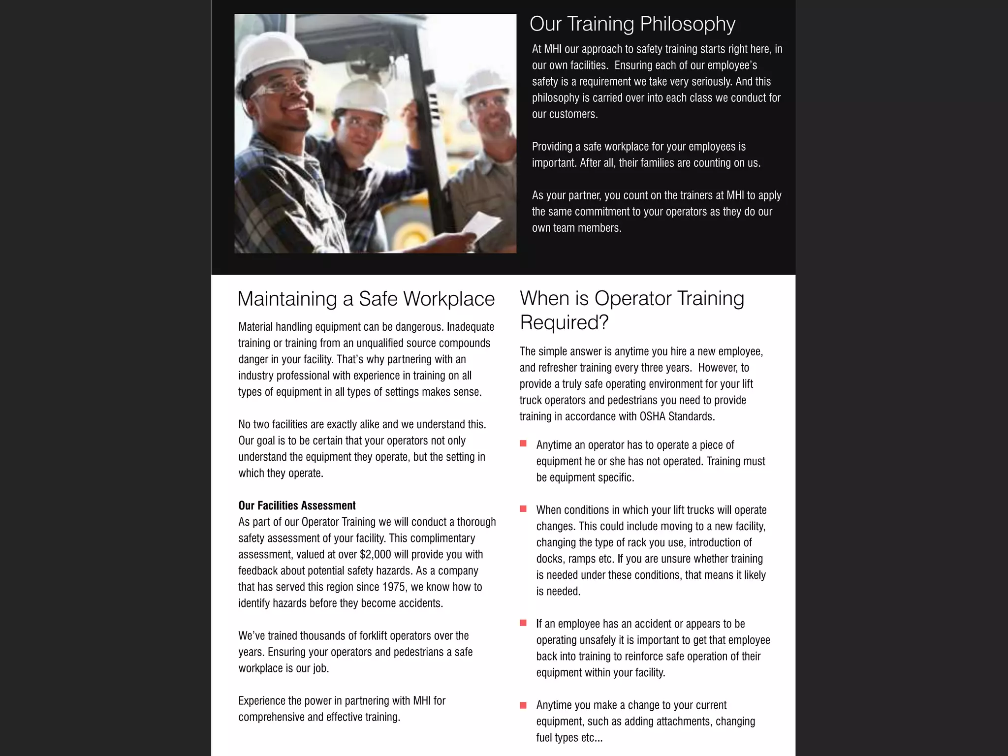 Operations Safety Training by Material Handling Inc. | PPTX