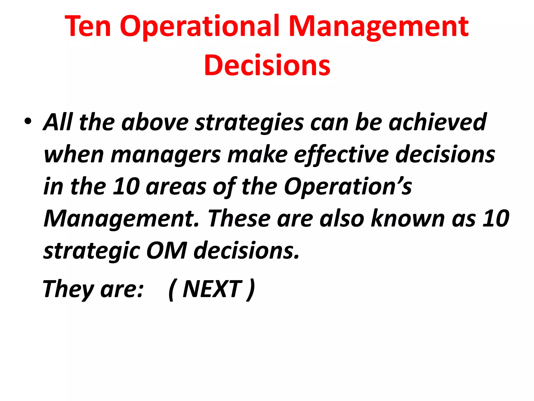 Operations strategy | PPTX