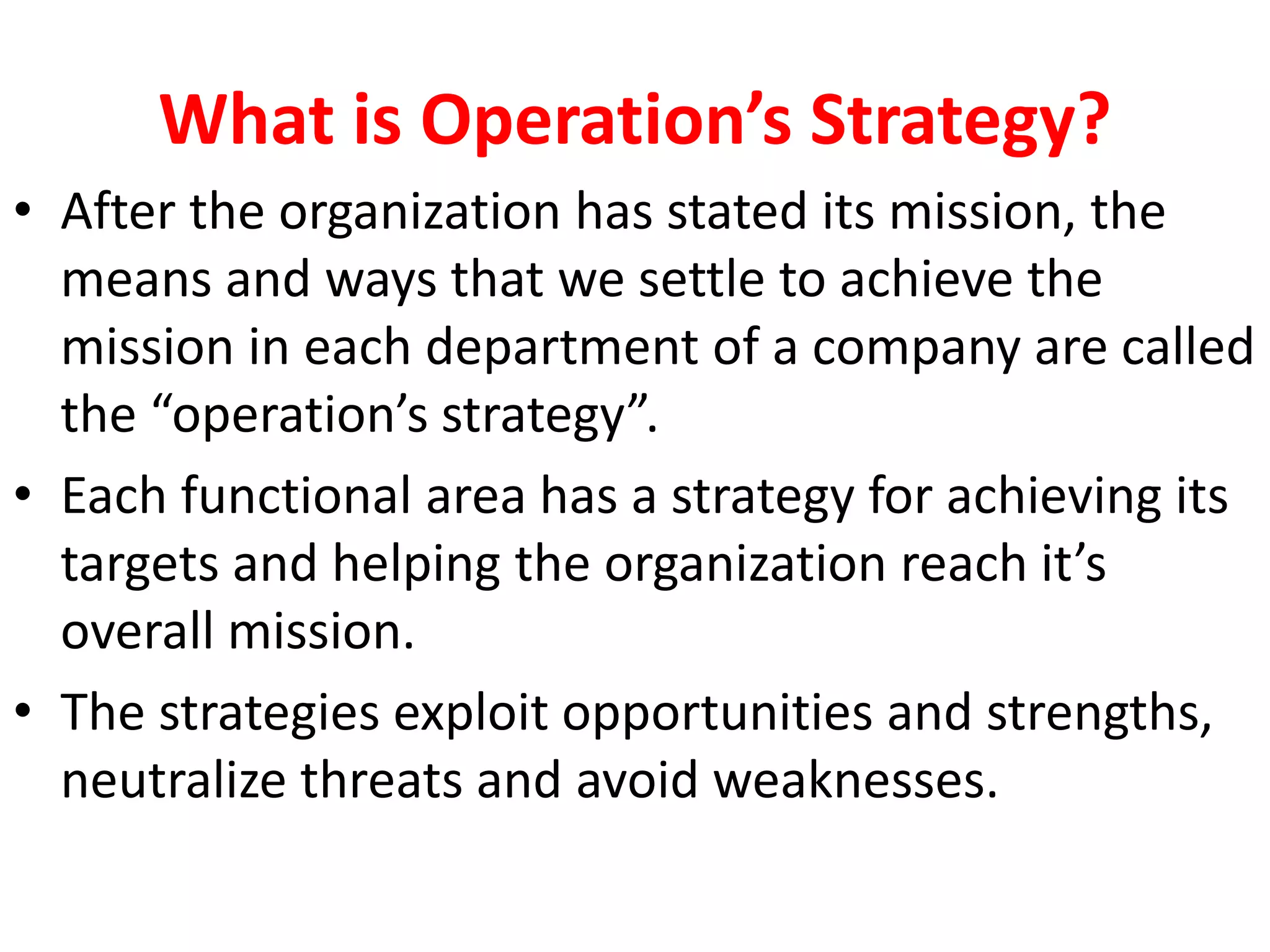 Operations strategy | PPTX