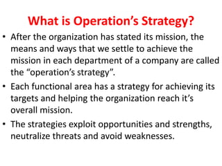 Operations strategy | PPTX