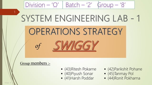 PPT ON SWIGGY | PPTX