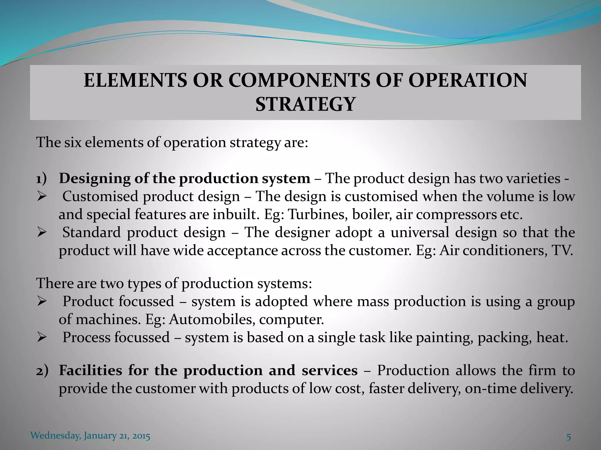 OPERATION STRATEGY | PPTX