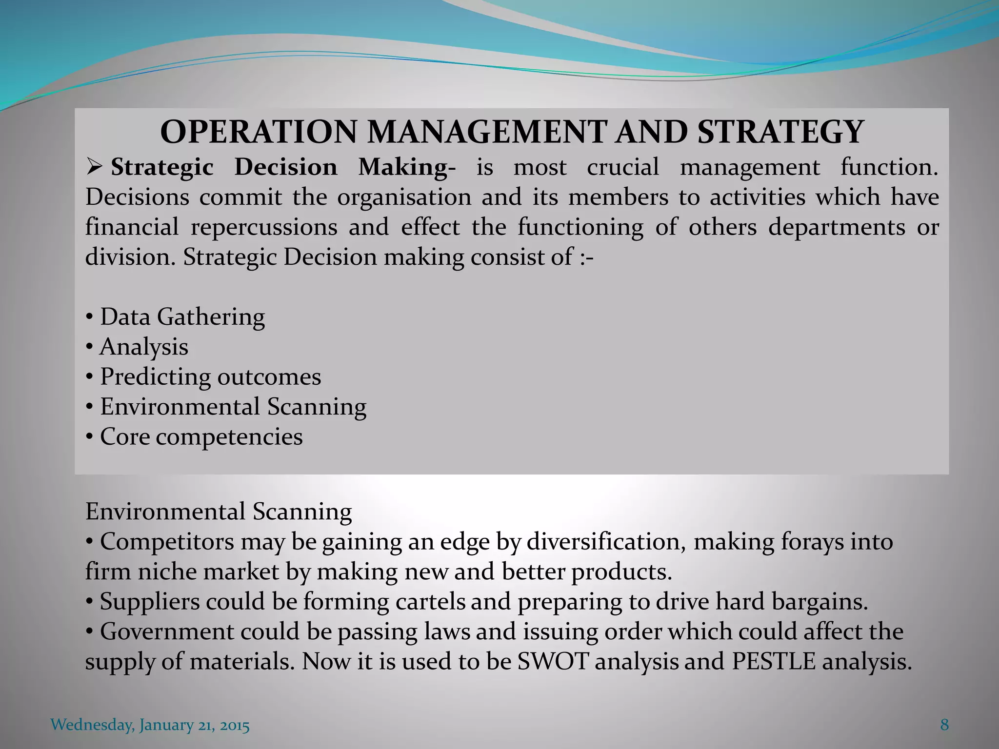 OPERATION STRATEGY | PPTX