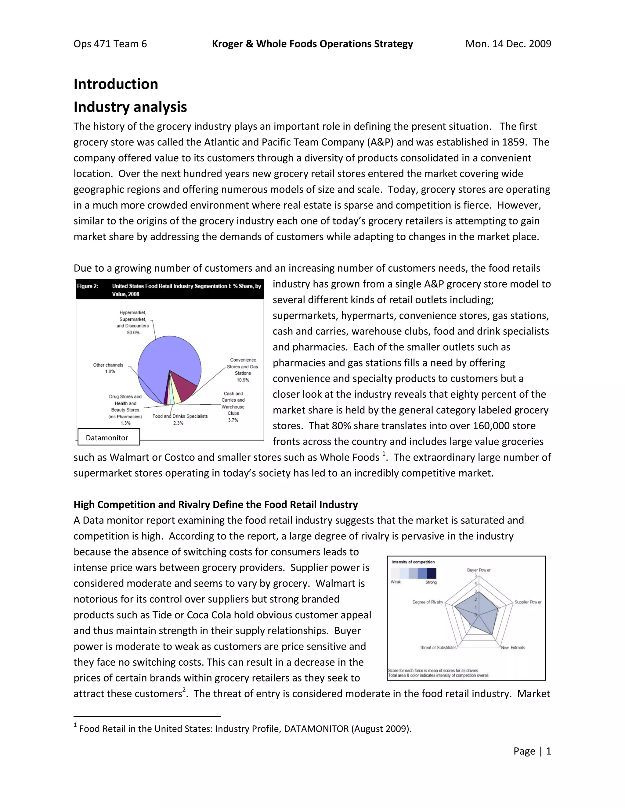 Operation strategy kroger and wholefoods | PDF | Retail Industry ...