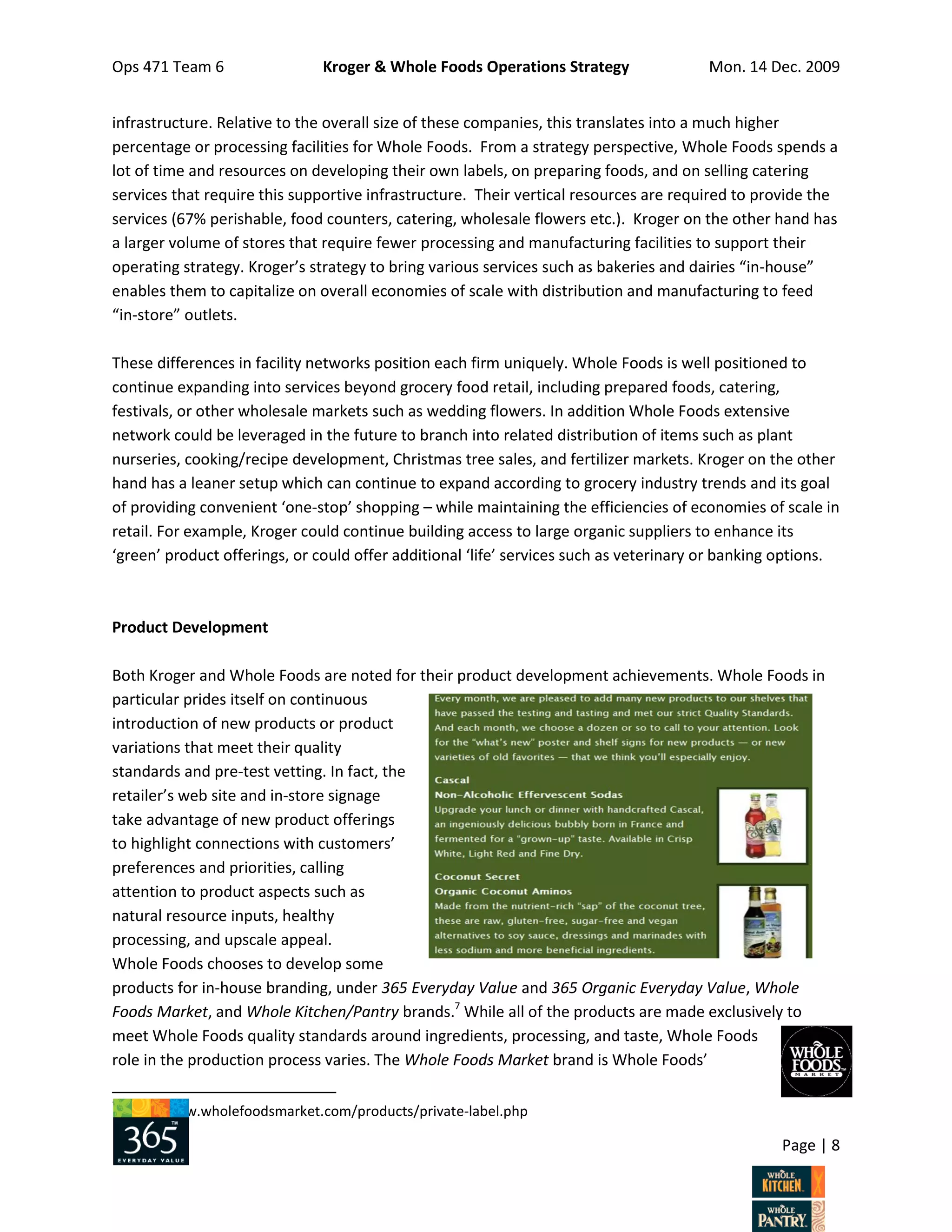 Operation strategy kroger and wholefoods | PDF | Retail Industry ...