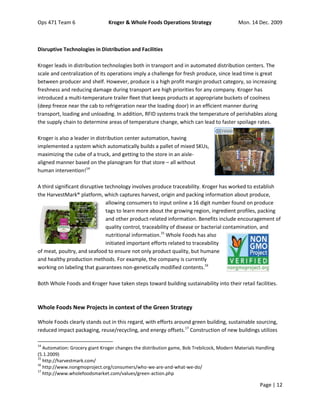 Operation strategy kroger and wholefoods | PDF | Retail Industry ...