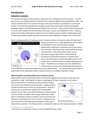 Operation strategy kroger and wholefoods | PDF | Retail Industry ...