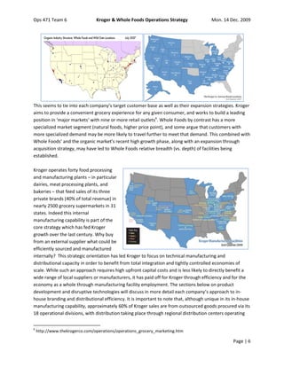 Operation strategy kroger and wholefoods | PDF | Retail Industry ...