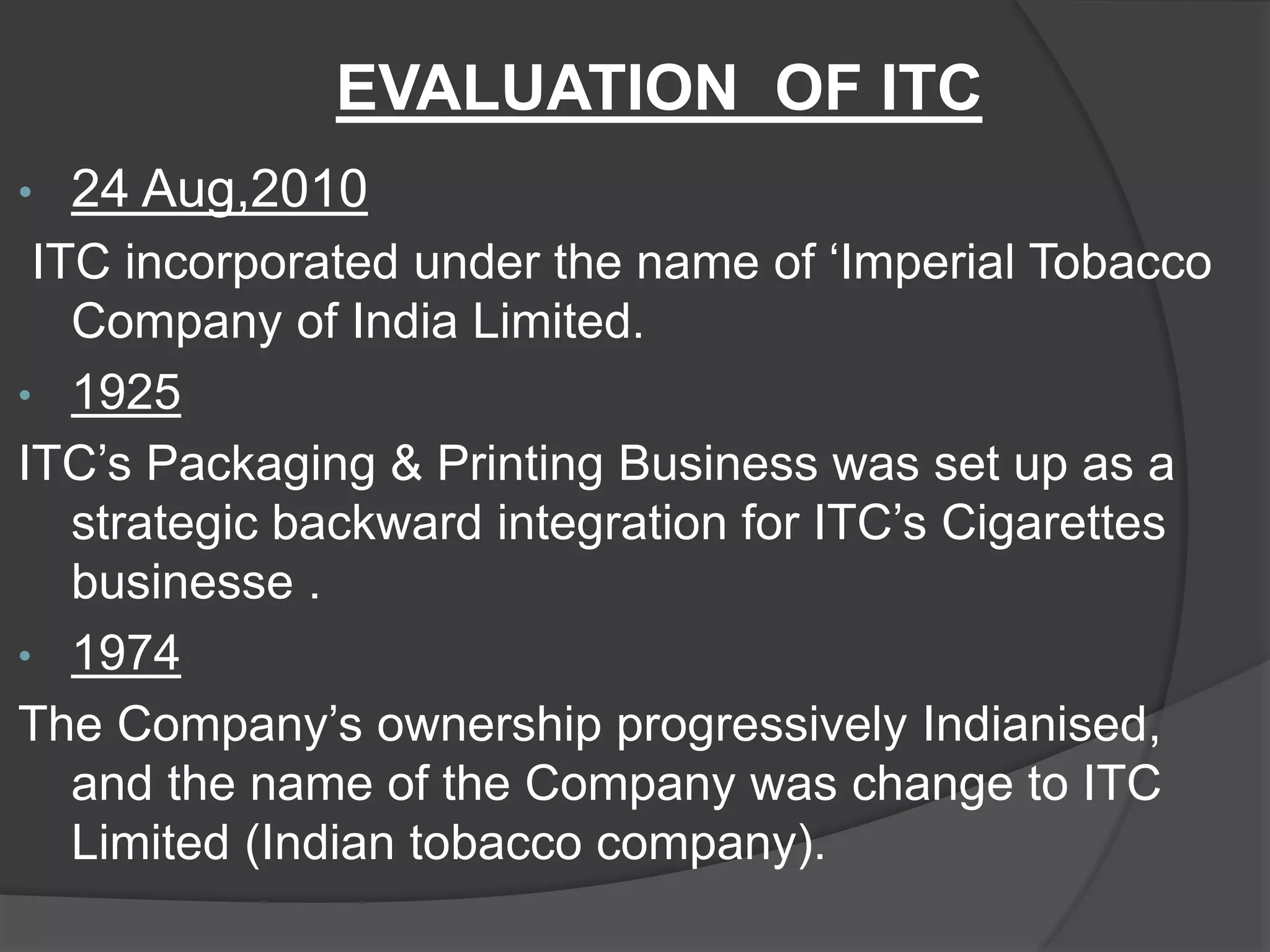 Operation strategy of itc limited | PPTX
