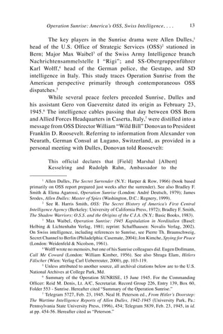 Operation sunrise | PDF