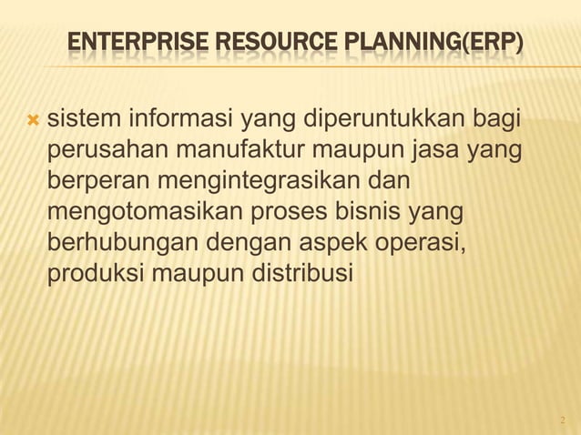 Operation Support System (Erp, Scm, Crm ) | PPTX