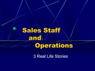 Operations vs sales | PPS | Aviation Industry | Industries