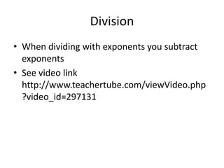 Operations with exponents | PPTX