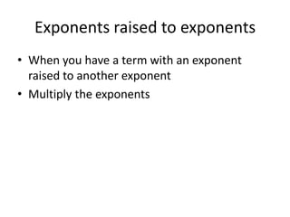 Operations with exponents | PPTX
