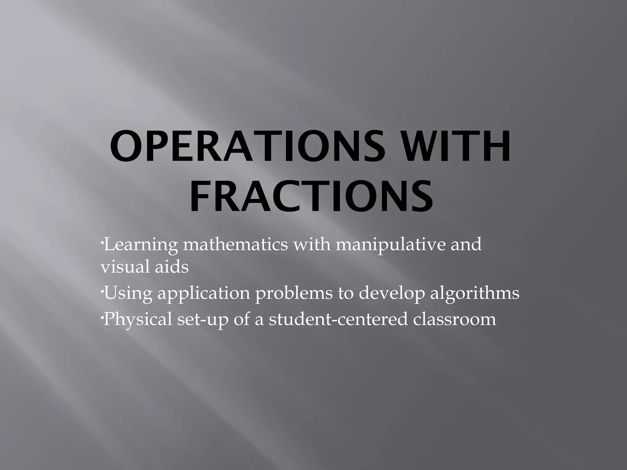 Operations with fractions. free download pptx | PPTX