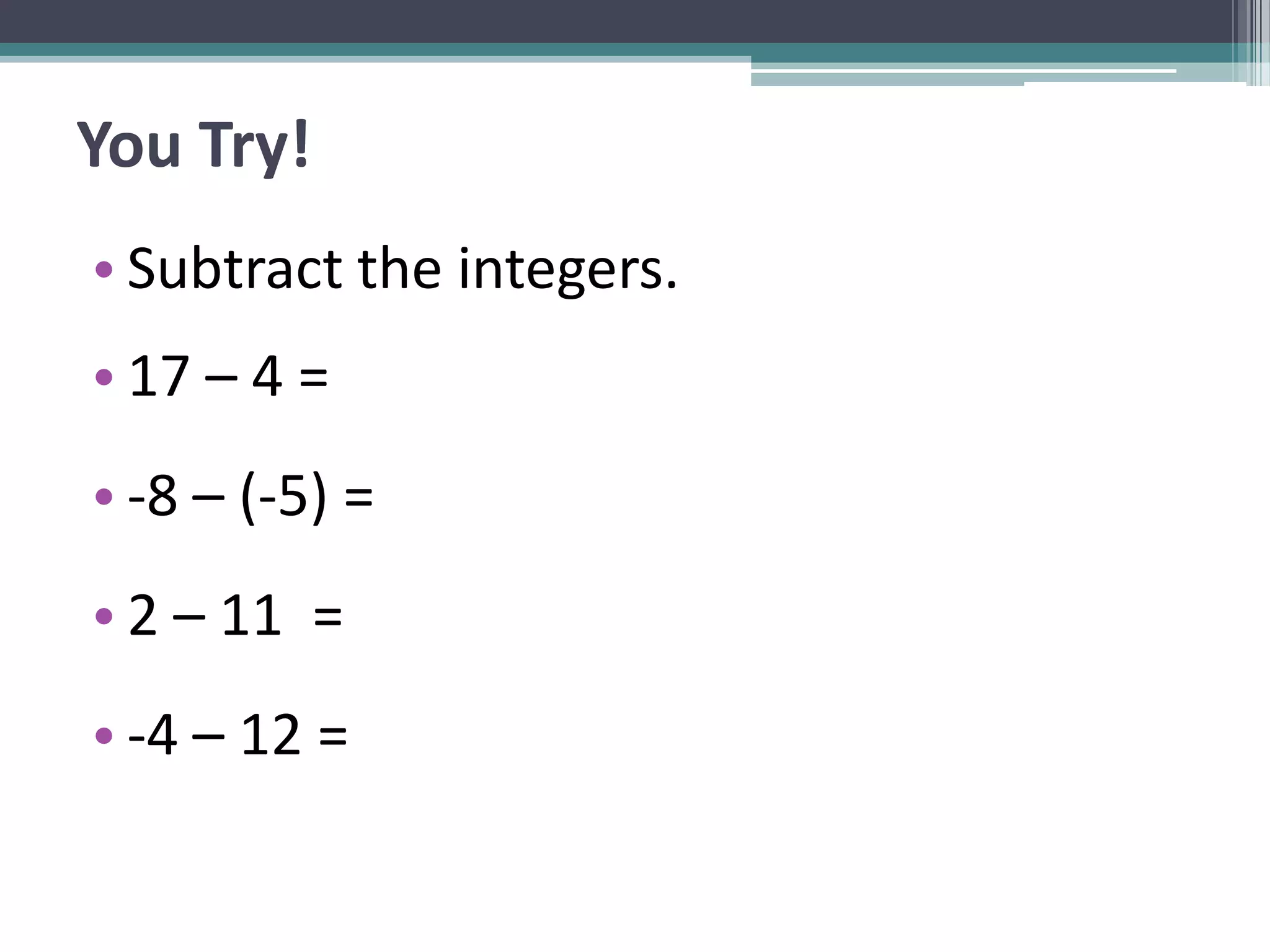 Operations with integers | PPTX
