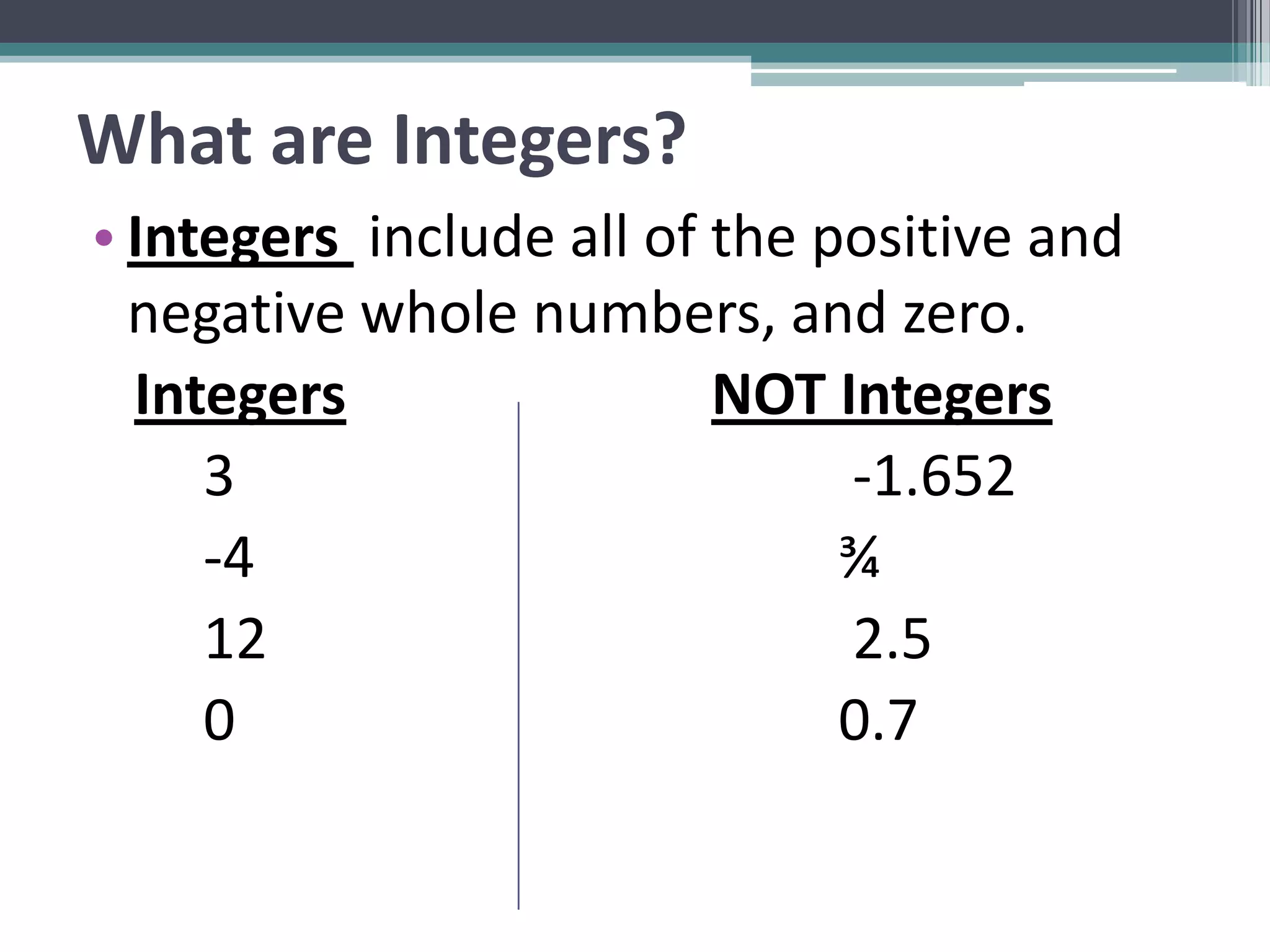 Operations with integers | PPTX