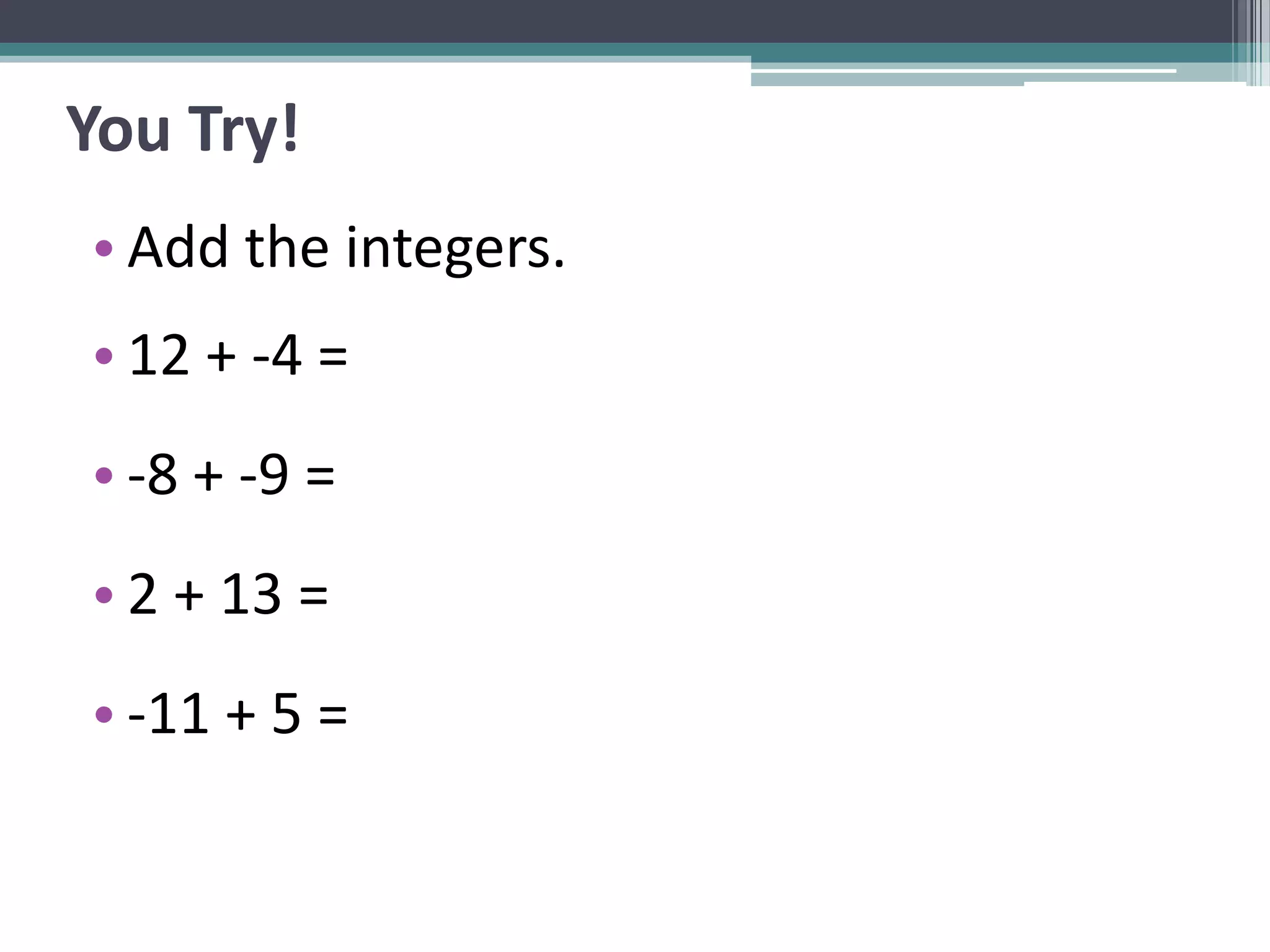Operations with integers | PPTX