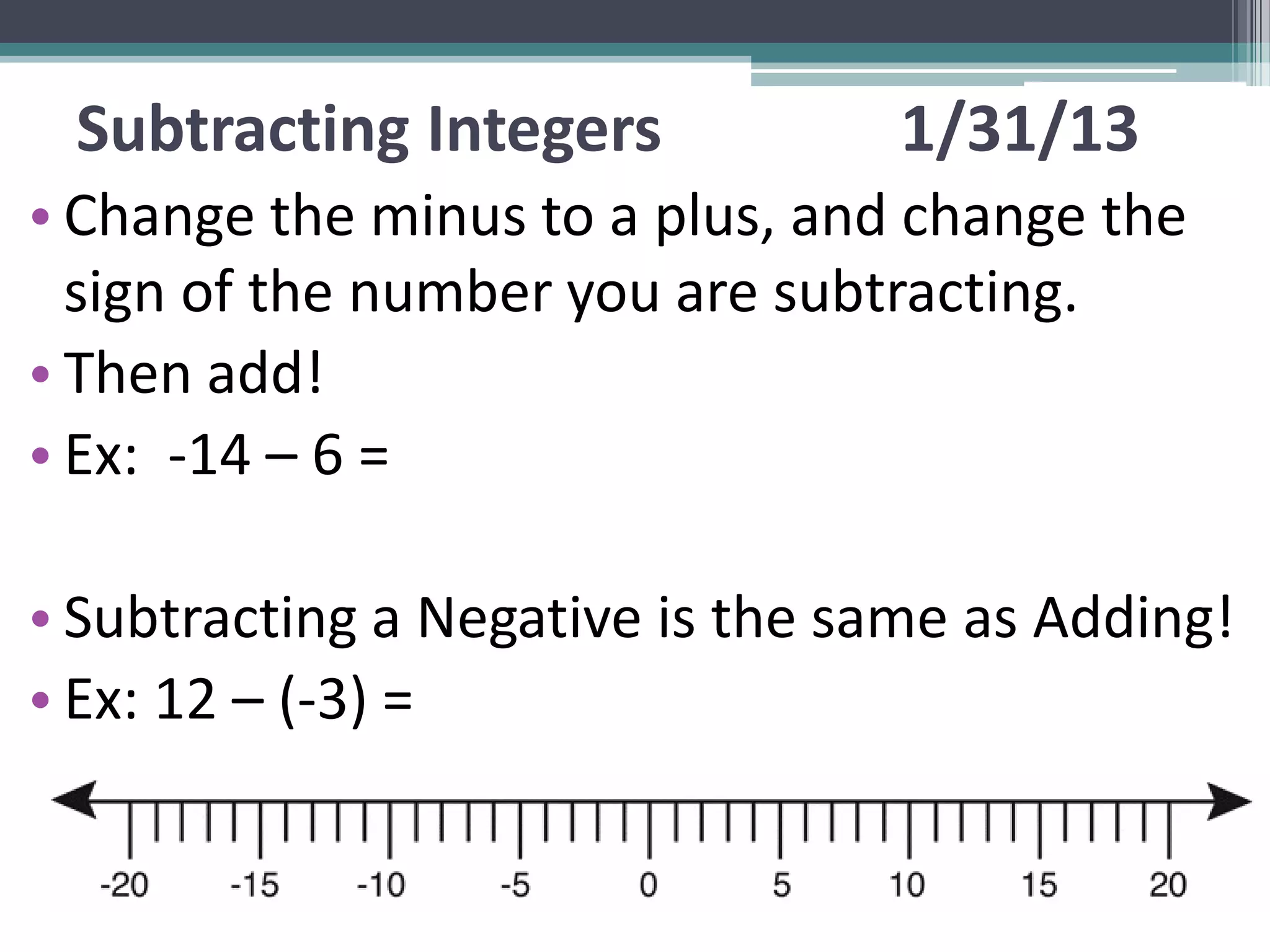 Operations with integers | PPTX
