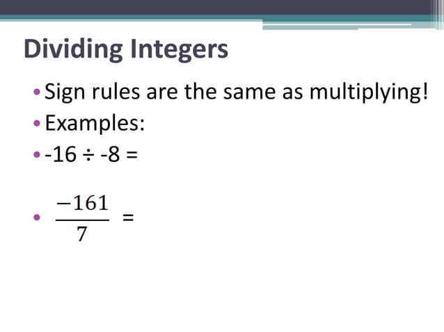 Operations with integers | PPTX