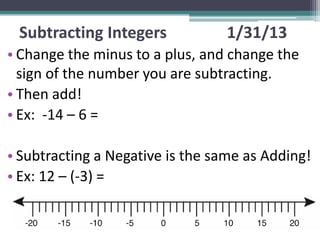 Operations with integers | PPTX