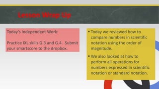 Operations with numbers in scientific notation | PPTX