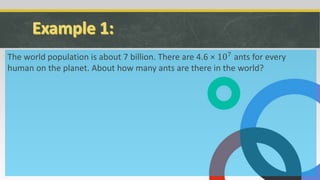 Operations with numbers in scientific notation | PPTX