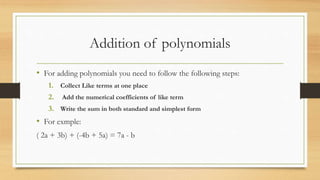 Operations with polynomials | PPTX
