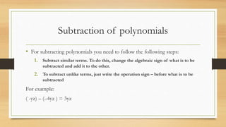 Operations with polynomials | PPTX