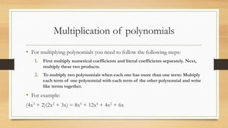 Operations with polynomials | PPTX