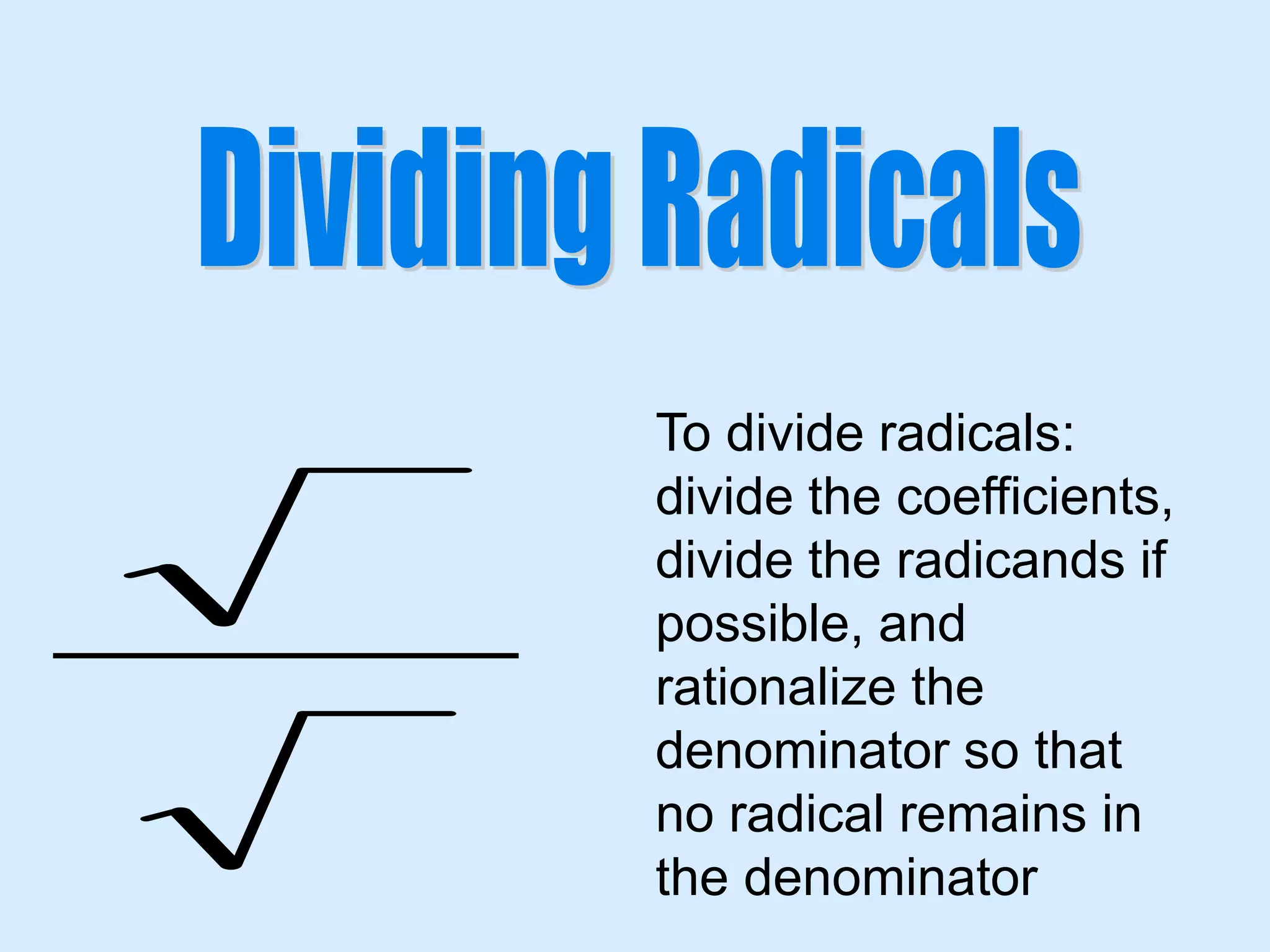 Operations with Radicals | PPTX