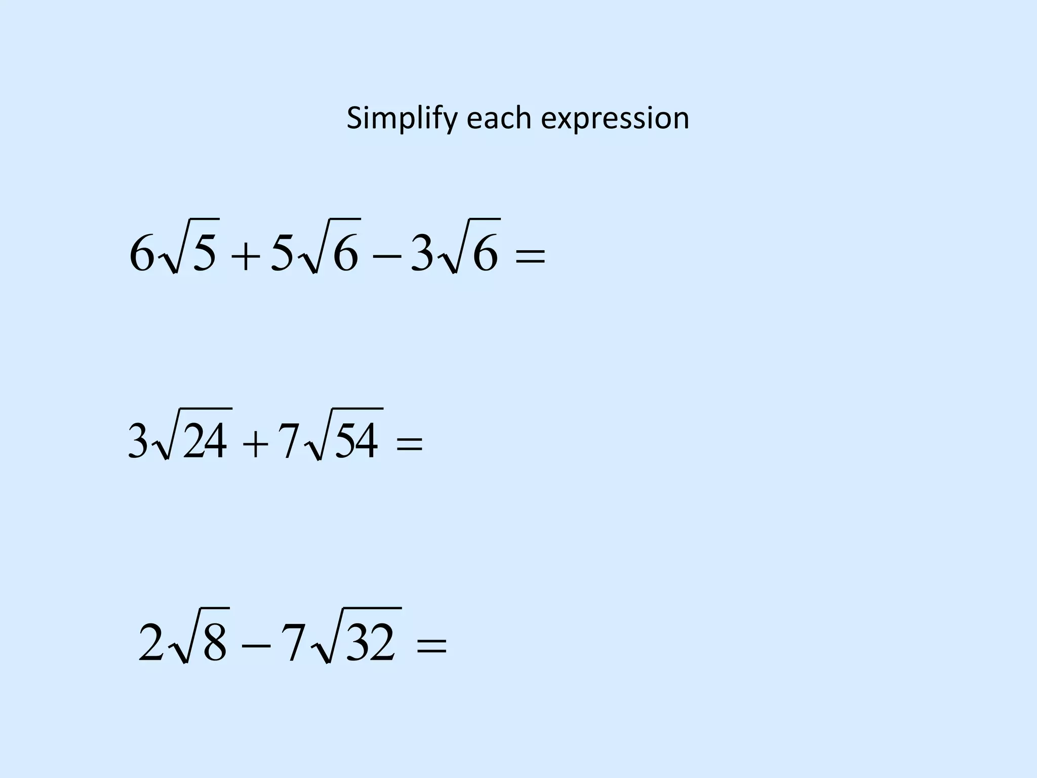 Operations with Radicals | PPTX