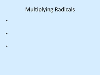 Operations with Radicals | PPTX