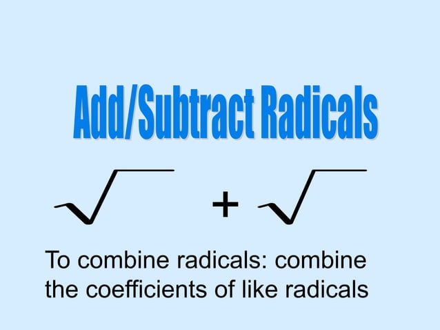 Operations with Radicals | PPTX