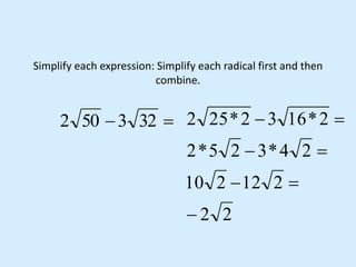 Operations with Radicals | PPTX