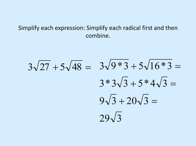 Operations with Radicals | PPTX