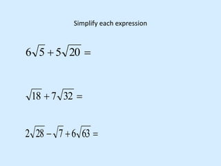 Operations with Radicals | PPTX