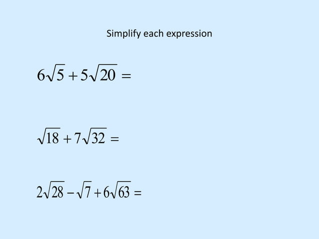 Operations with Radicals | PPT