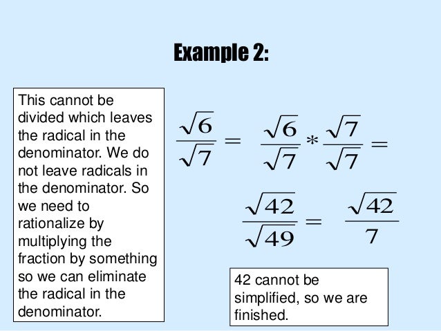 Operations with Radicals