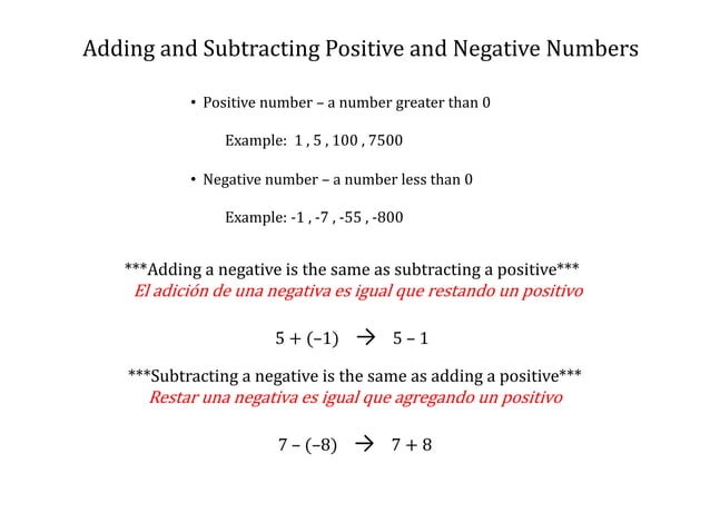 Operations with signed numbers | PPTX | Science