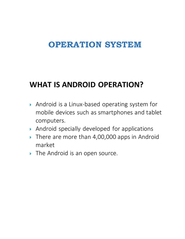 Operation system | DOCX | Operating Systems | Computer Software and Applications