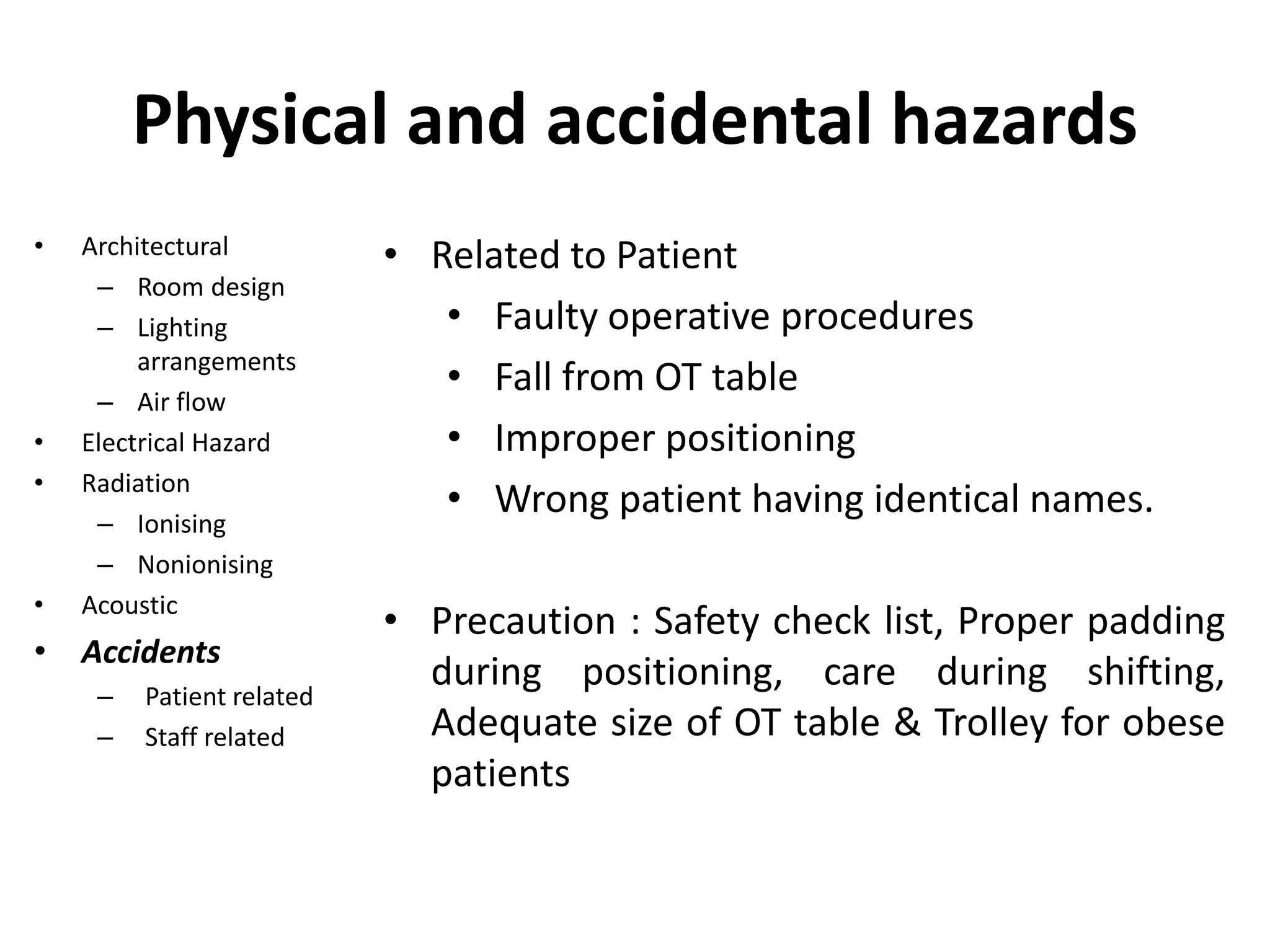 Operation theatre hazards | PPTX