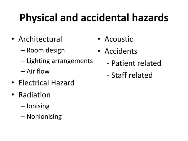 Operation theatre hazards | PPTX | Ear, Nose and Throat Conditions ...