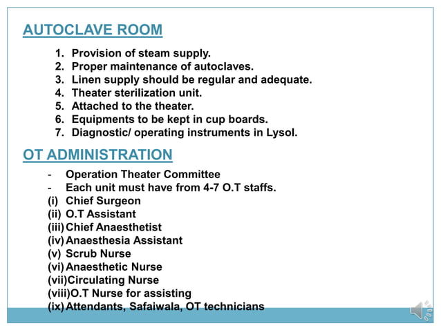 Operation theatre services | PPTX | Indoor Environmental Quality | Home ...