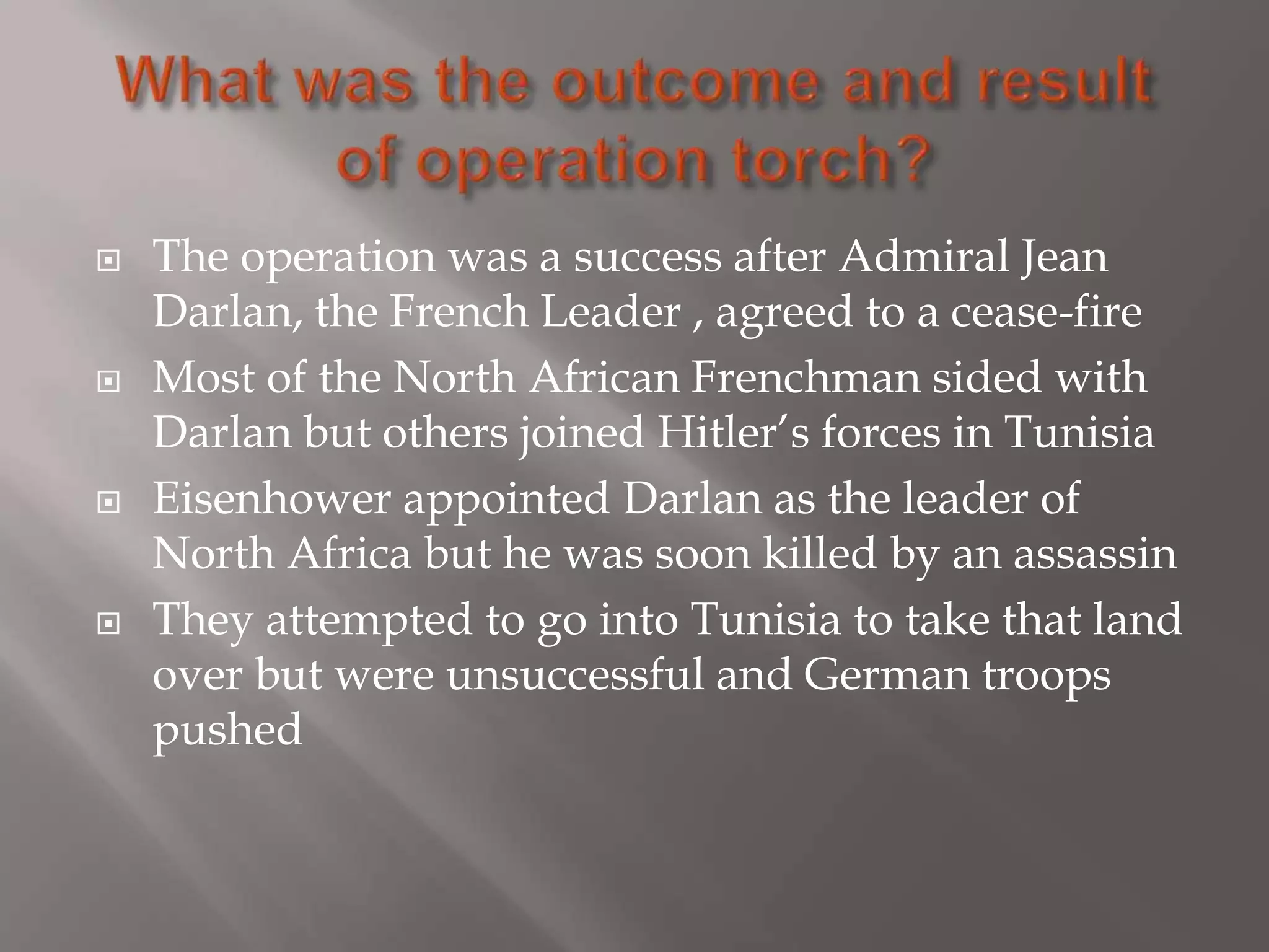 Operation Torch Presentation | PPTX