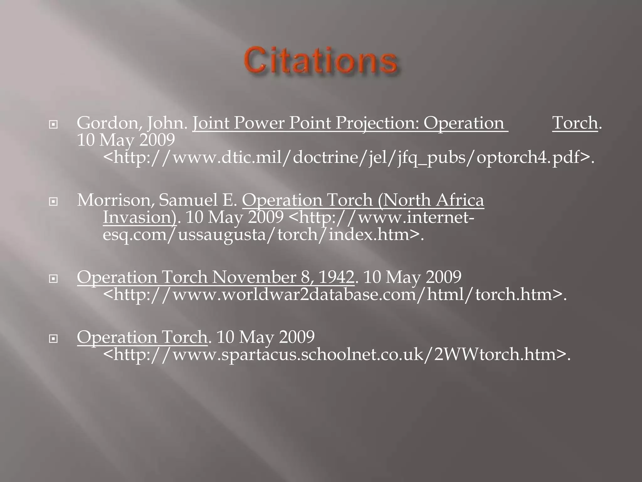 Operation Torch Presentation | PPTX