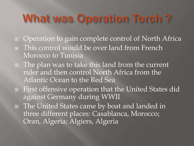 Operation Torch Presentation | PPTX
