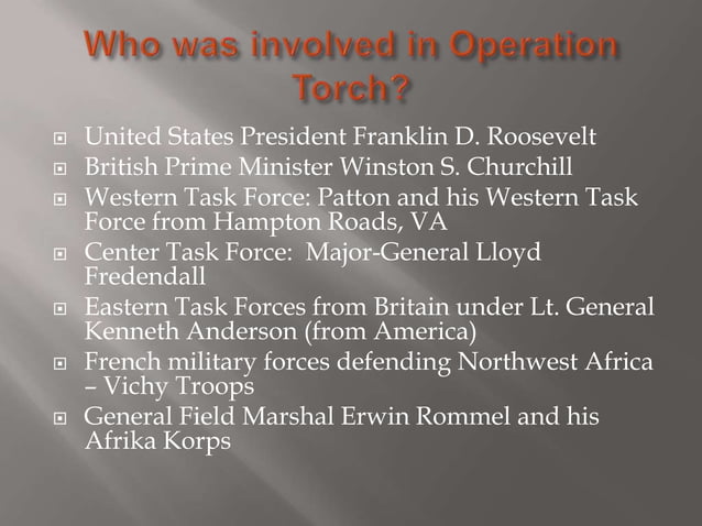 Operation Torch Presentation | PPTX