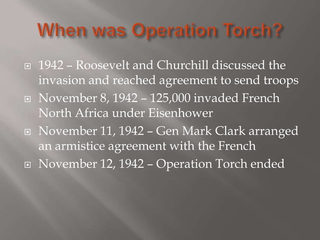 Operation Torch Presentation | PPTX